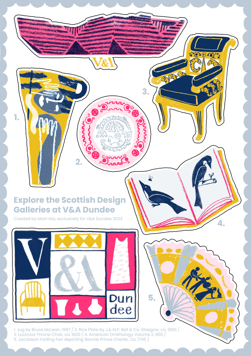 Scottish Design Galleries Sticker Sheet by Mairi Isla – V&A Dundee Shop